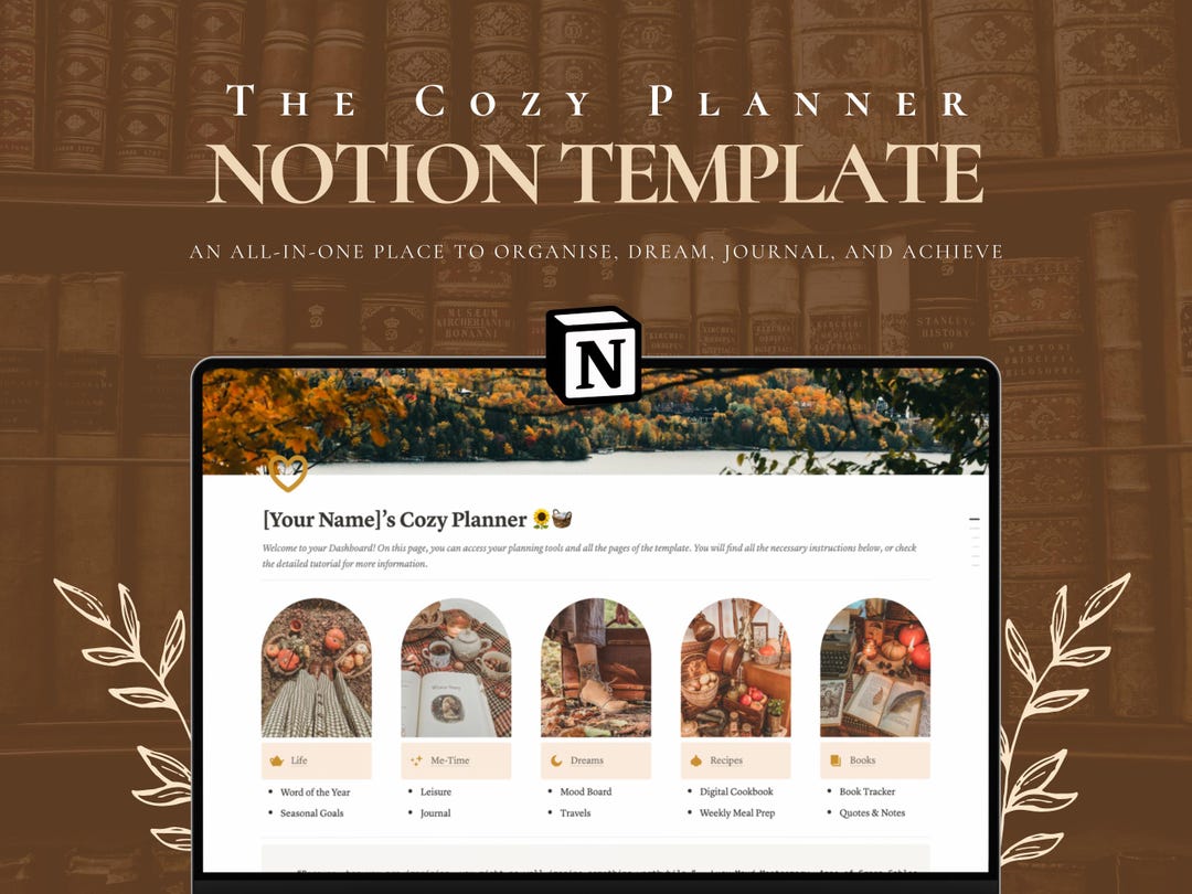 Notion Cozy Planner | Aesthetic Notion Template: Organise, Dream ...