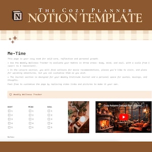 Notion Cozy Planner | Aesthetic Notion Template: Organise, Dream ...