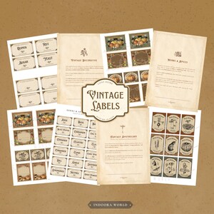 Autumn Vintage Labels | Fall Cottage Pantry: Herbs & Spices, Tea Time ...