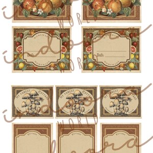 Autumn Vintage Labels | Fall Cottage Pantry: Herbs & Spices, Tea Time ...