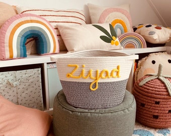 Rope Name Basket - Etsy