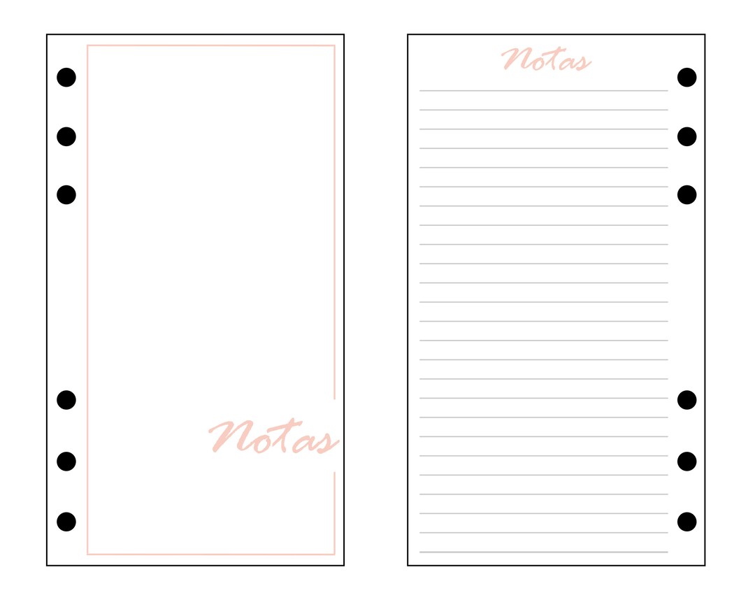 A6 Sheets for Planner Folder / Lined Sheets / Note Sheets / Pink ...