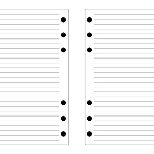 A6 Sheets for Planner Folder / Lined Sheets / Note Sheets / Printable ...