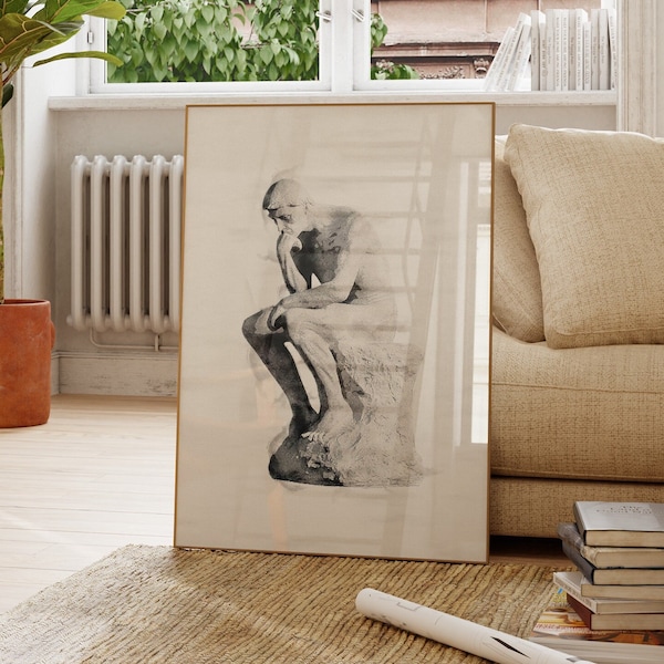 Thinking Man Poster - Etsy