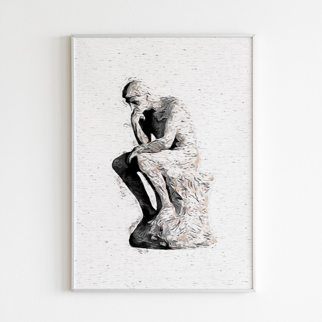 The Thinker, Thinking Man, Digital Drawing, Digital Art, Wall Decor ...
