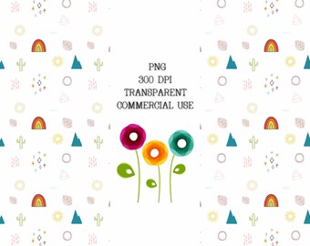 Digital Paper Rainbow Clipart Boho Rainbow Seamless - Etsy