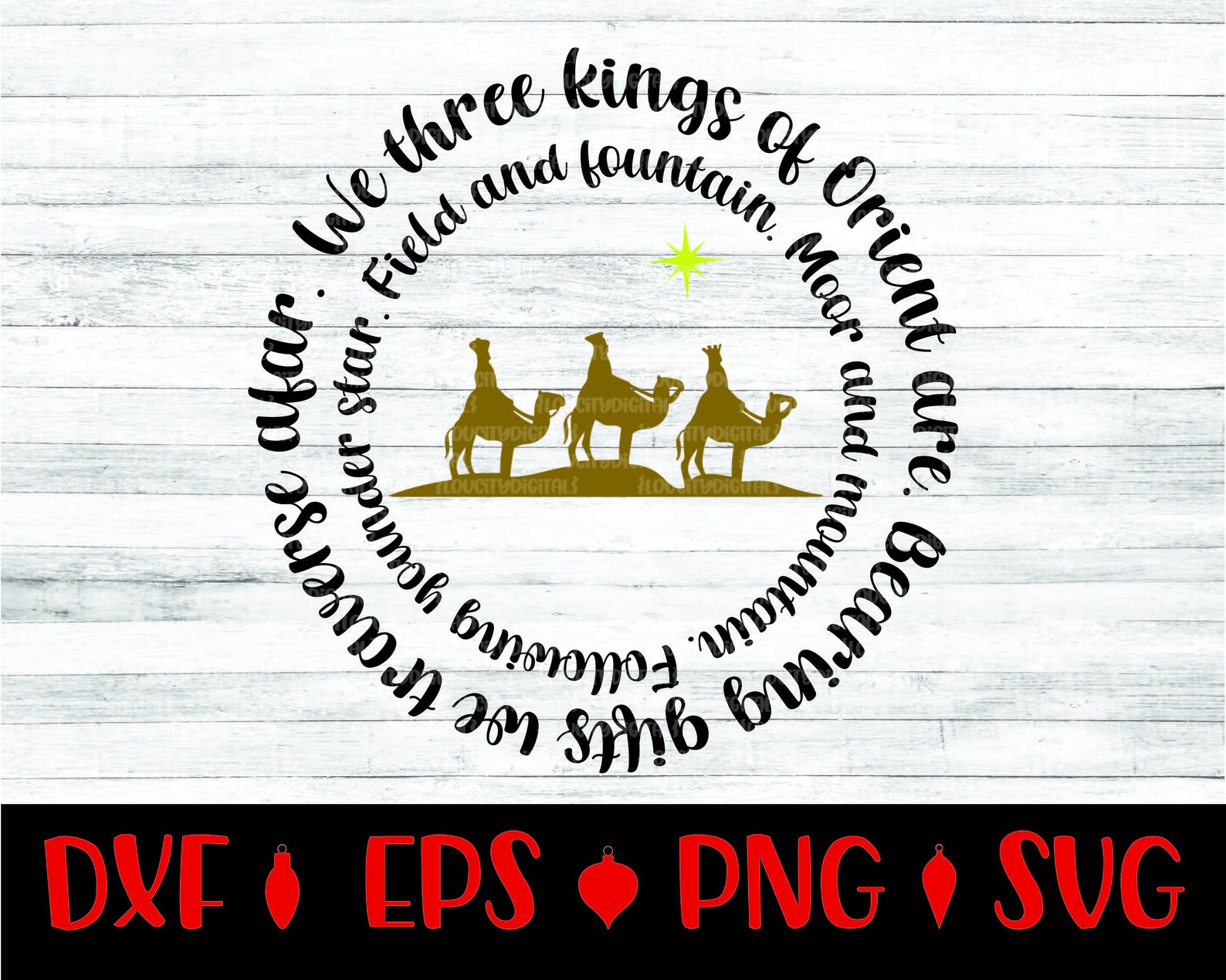We Three Kings Christmas Carol Christmas SVG Christmas PNG Commercial ...