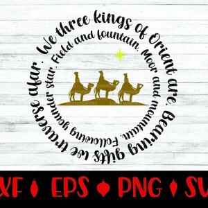 We Three Kings Christmas Carol Christmas SVG Christmas PNG - Etsy