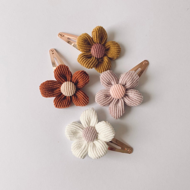 Daisy Corduroy Snap Clip - Etsy
