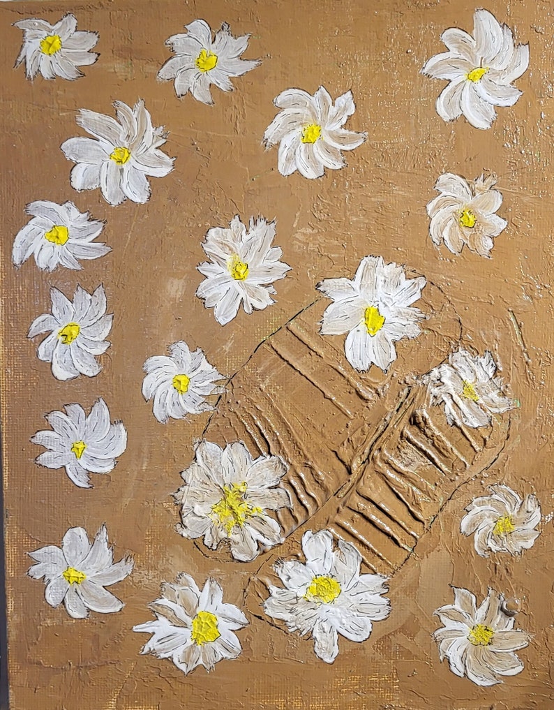 Smashed Flower Art Painting by Acrylic on Cardboard by cannoova - Etsy ...
