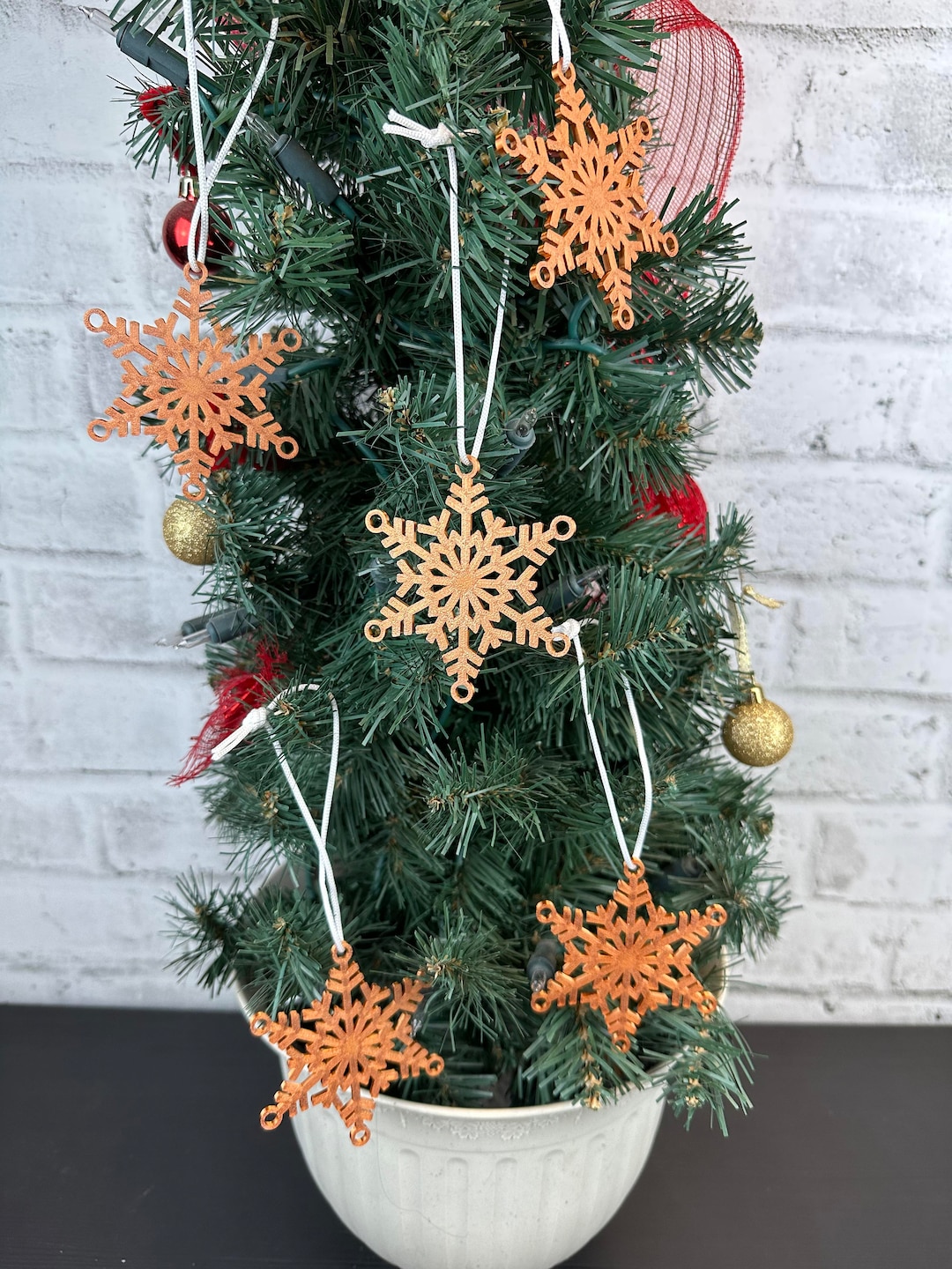 Snowflakes Christmas Tree Decorations | Ornaments BRONZE COPPER - Etsy