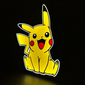 Pikachu Led Lightbox Sign | Lamp | Pokémon Room Decoration - Etsy