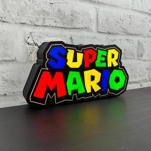 Super Mario Led Lightbox Sign Lamp Room Decoration - Etsy
