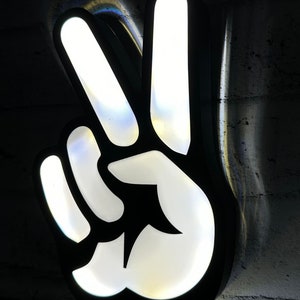 V Sing Peace Hand Led Lightbox Sign | Lamp | Kids Baby Room Decoration ...