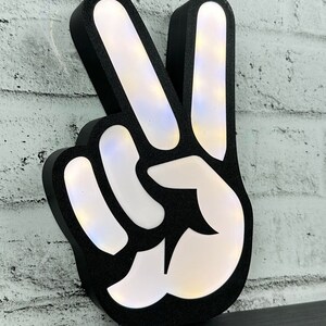 V Sing Peace Hand Led Lightbox Sign | Lamp | Kids Baby Room Decoration ...