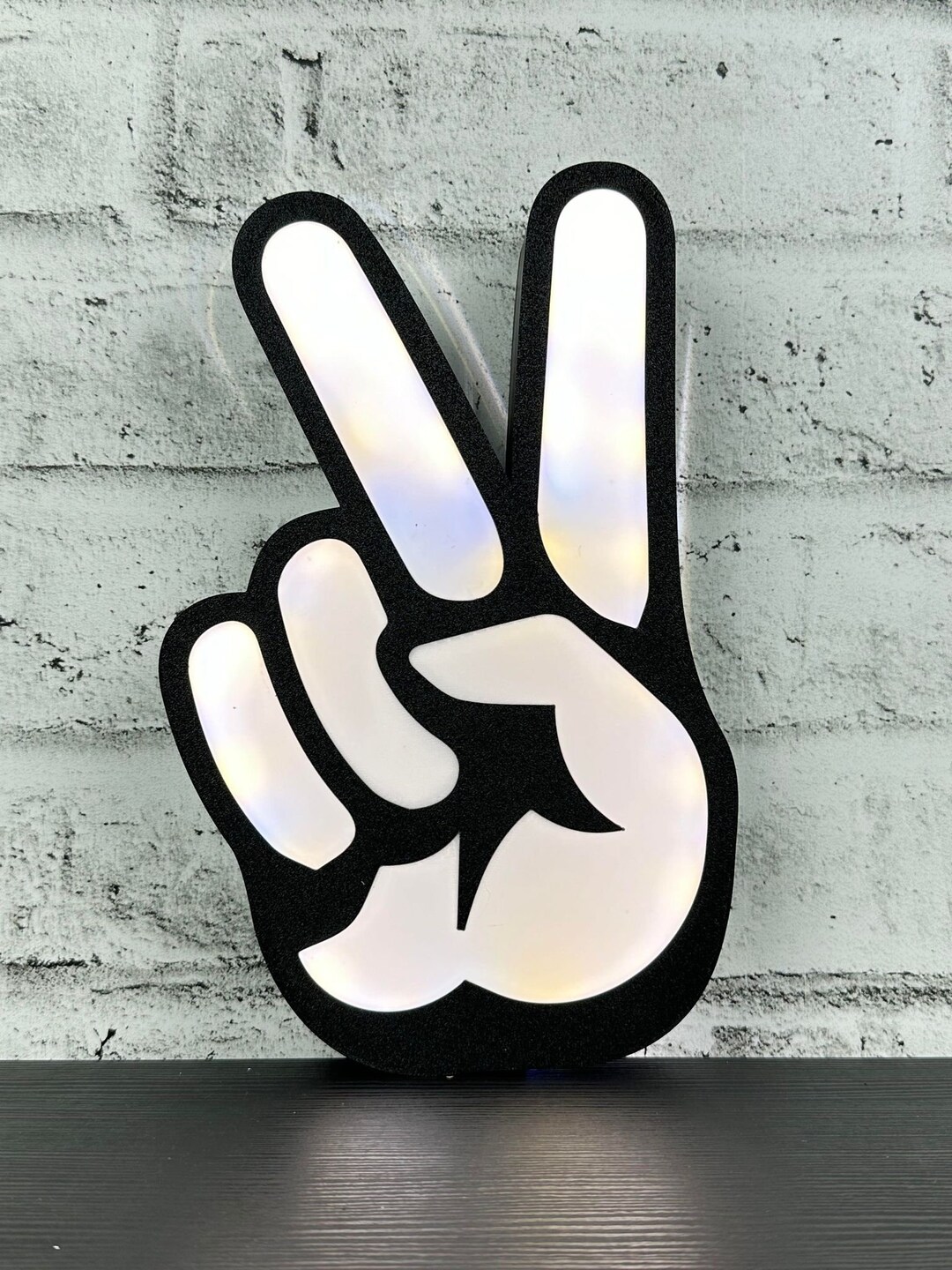 V Sing Peace Hand Led Lightbox Sign | Lamp | Kids Baby Room Decoration ...
