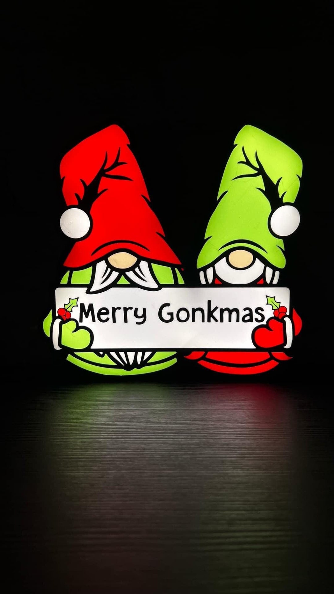 Merry Gonkmas Gnome Gonk Christmas Led Lightbox Sign Lamp Room ...