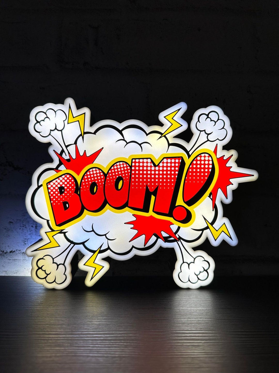 Boom! Comicbook Led Lightbox Sign | Lamp | Kids Baby Room Decoration - Etsy
