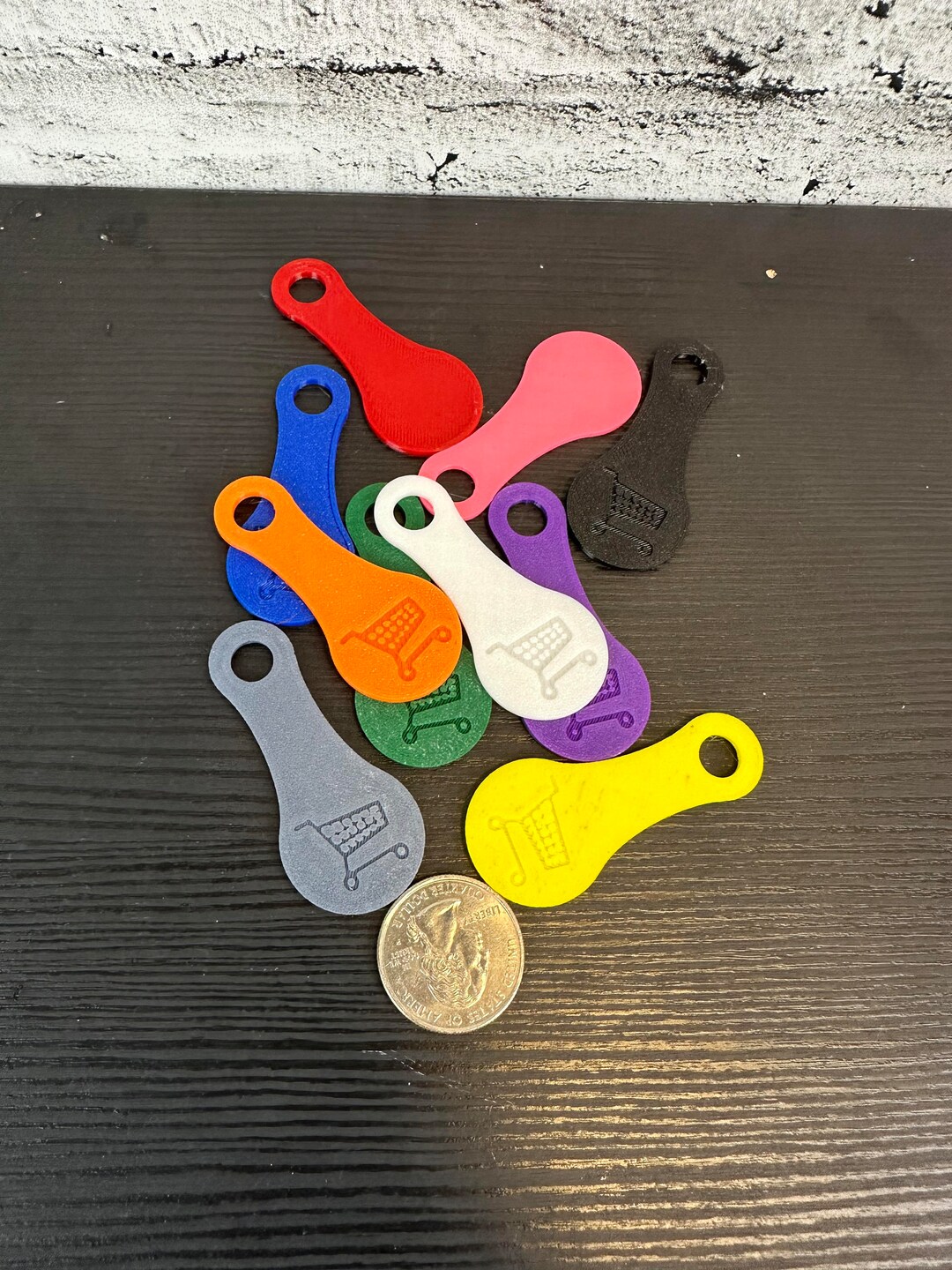 Quarter Size Shopping Cart Key - Etsy