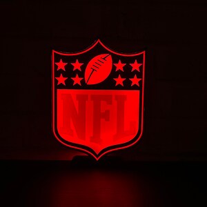 NFL Led Lightbox Sign | Lamp | Football Room Decoration - Etsy