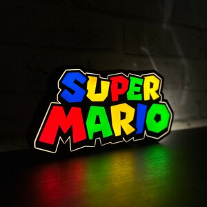 Super Mario Led Lightbox Sign Lamp Room Decoration - Etsy