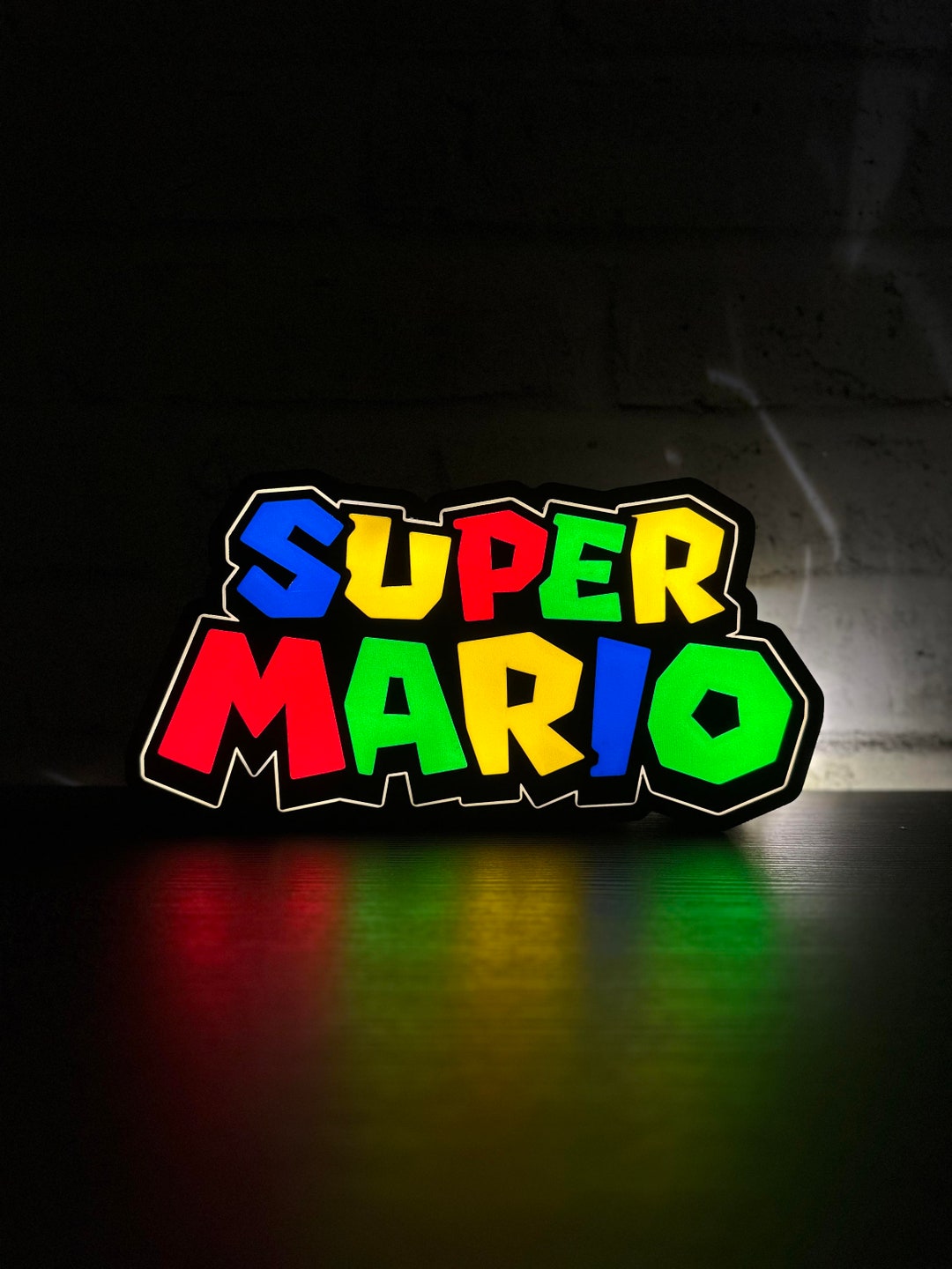 Super Mario Led Lightbox Sign Lamp Room Decoration - Etsy