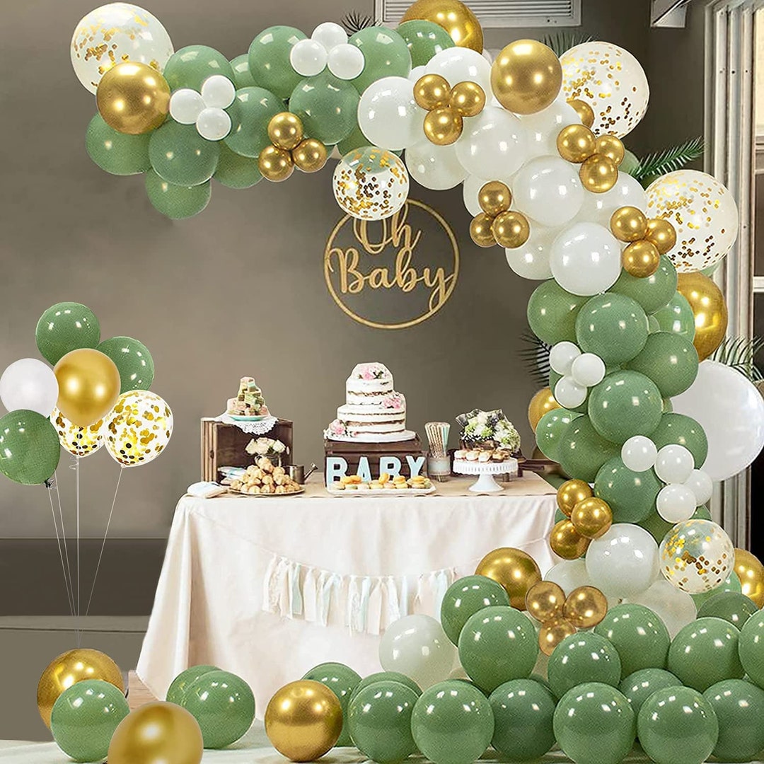 Sage Green Balloon Garland DIY Kit Eucalyptus Balloon Arch Sage Green Bridal Shower Green Baby ...