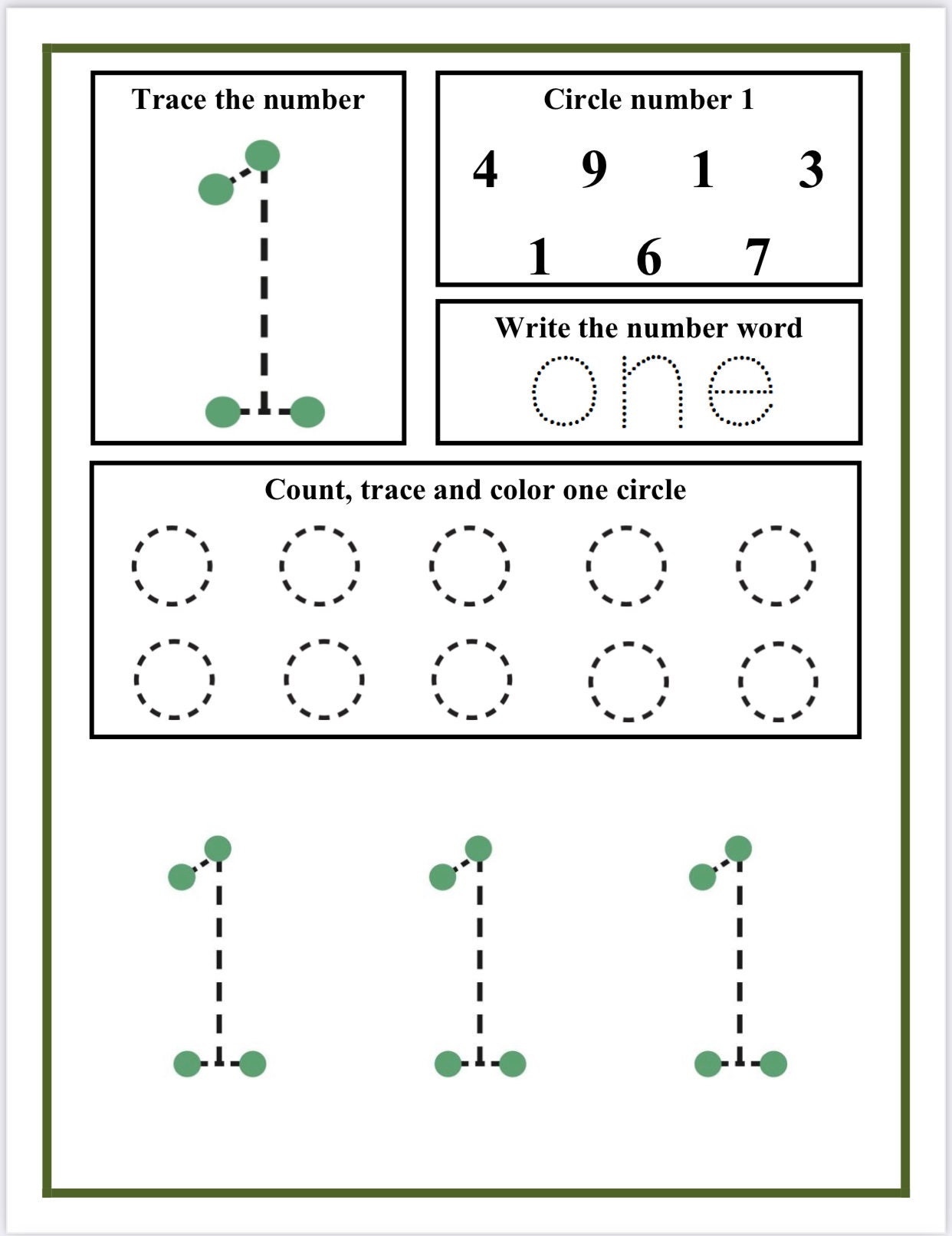 Number Coloring Pages for Pre-k - 1st Grade - Etsy
