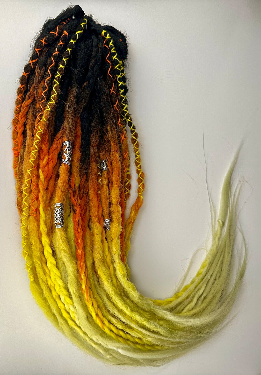 Fire Dreadlocks Set of Natural Look Synthetic Double Ended Dreads ...