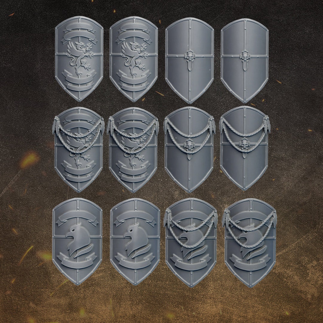 Black Gryphons Shields Pack of 12 3D Printed Bits - Etsy