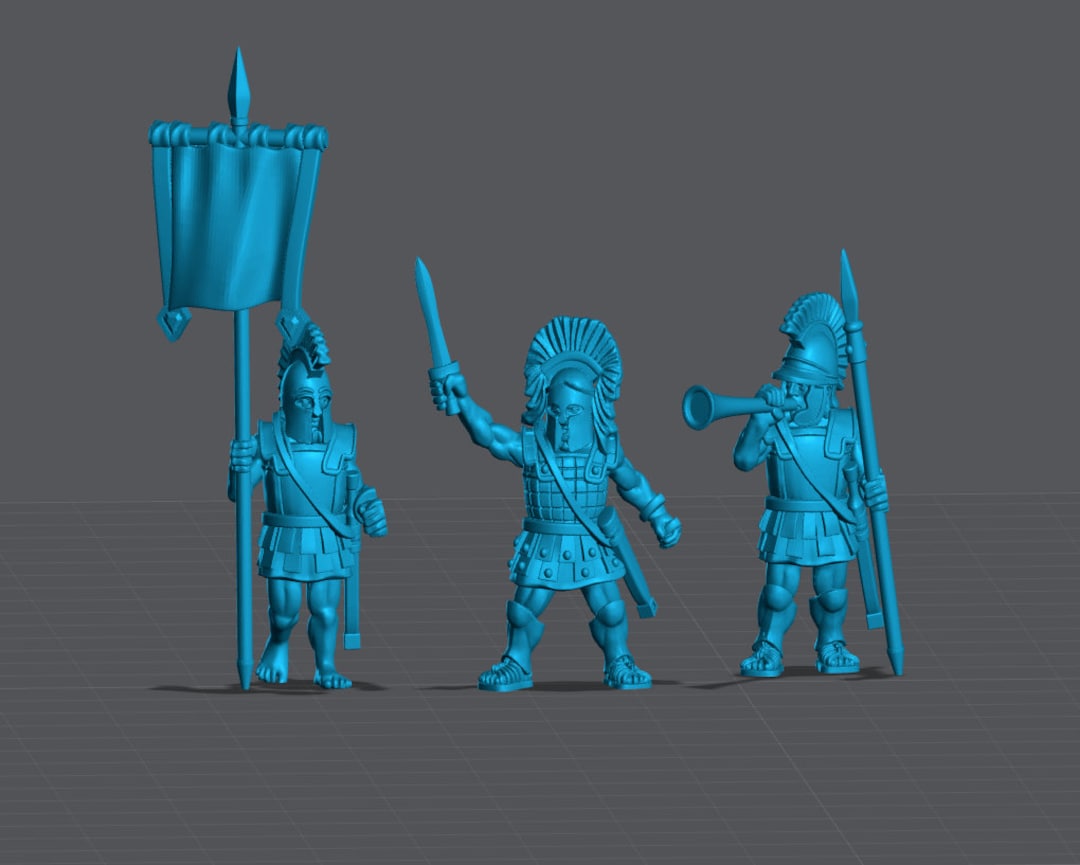 Ancient World Greek Hoplite Command Group #1 Miniatures in 28mm Scale ...