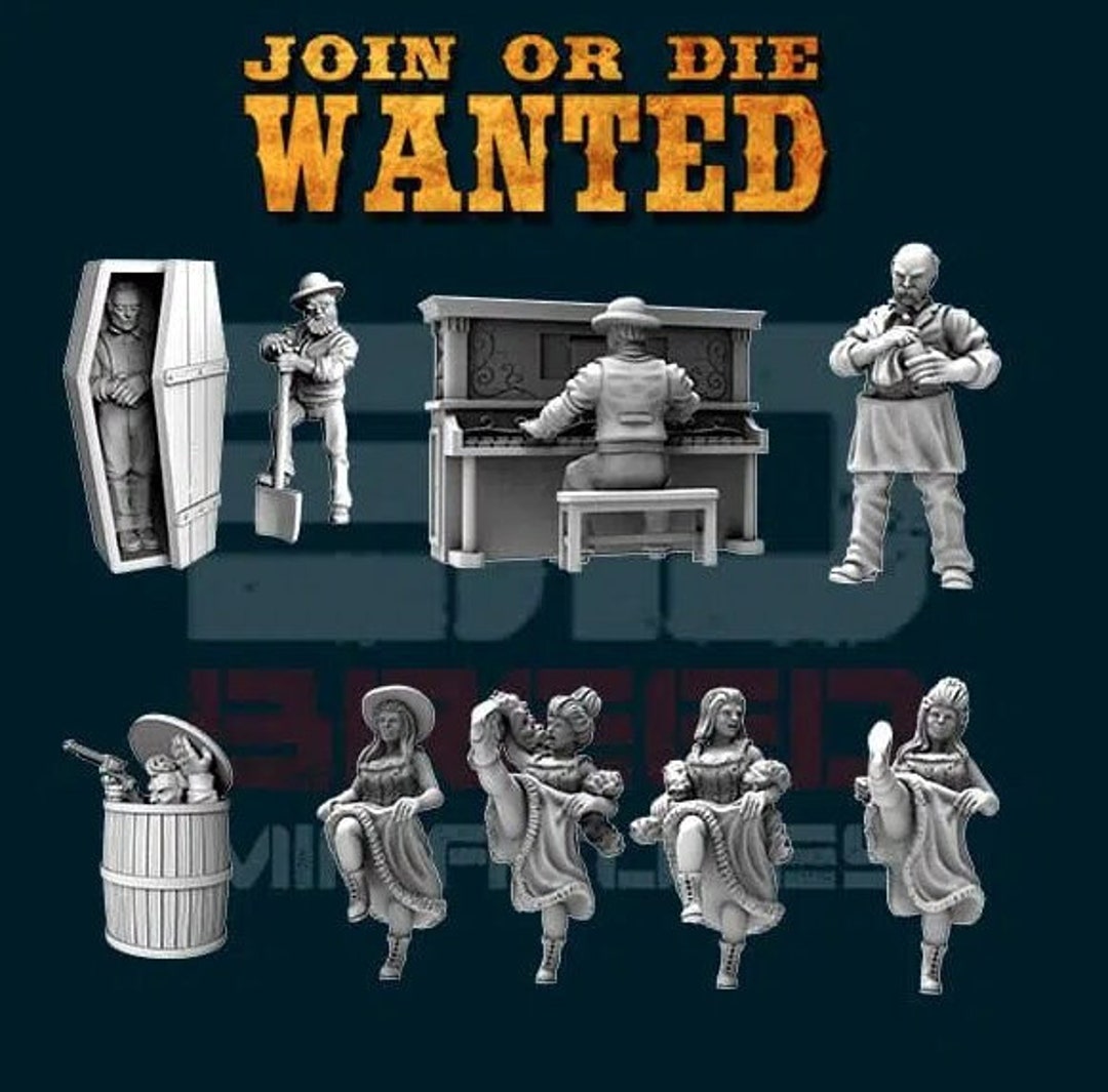 Wild West Saloon Civilians, Undertaker and Barrel Guy Miniatures - Etsy
