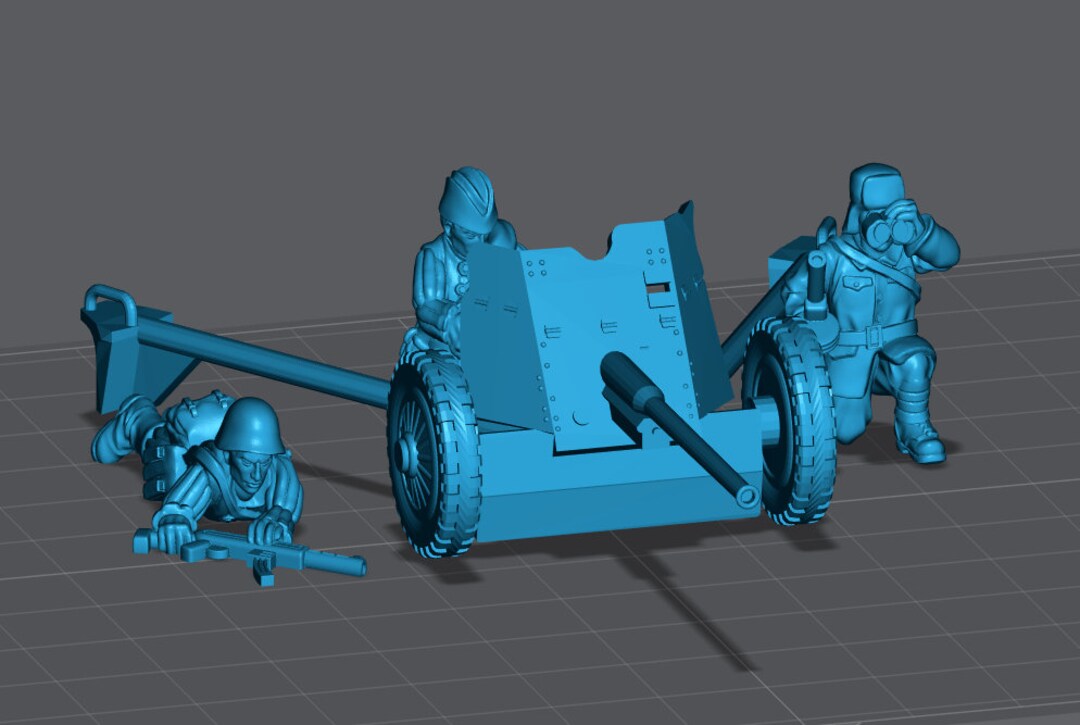 WW2 Russia M1937 45mm Light Cannon Team 28mm Miniature - Etsy