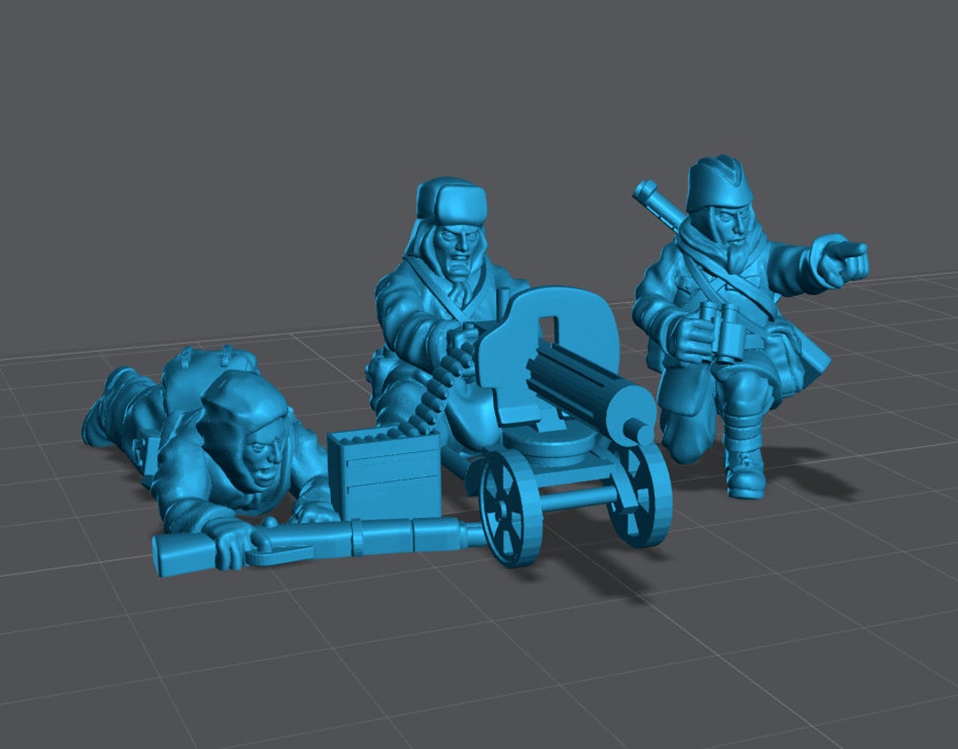 WW2 Russia Winter MMG Team 28mm Miniatures - Etsy