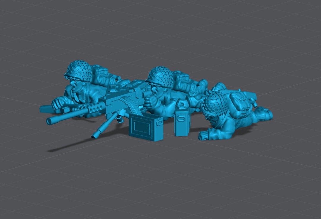 WW2 US Army Heavy Machine Gun Team 28mm Miniature - Etsy