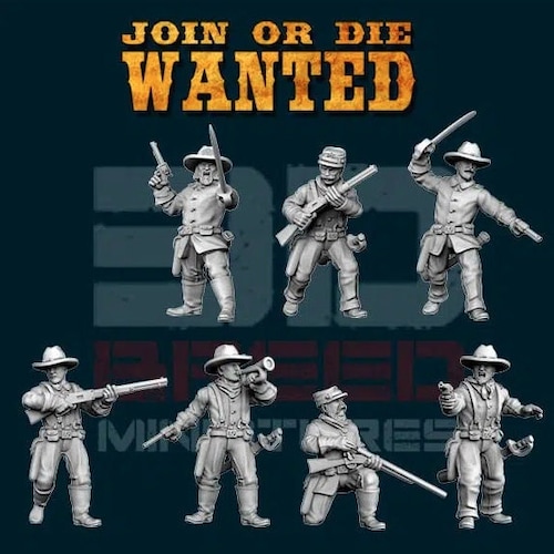 Wild West Union 7th Cavalry Soldiers on Foot Miniatures - Etsy