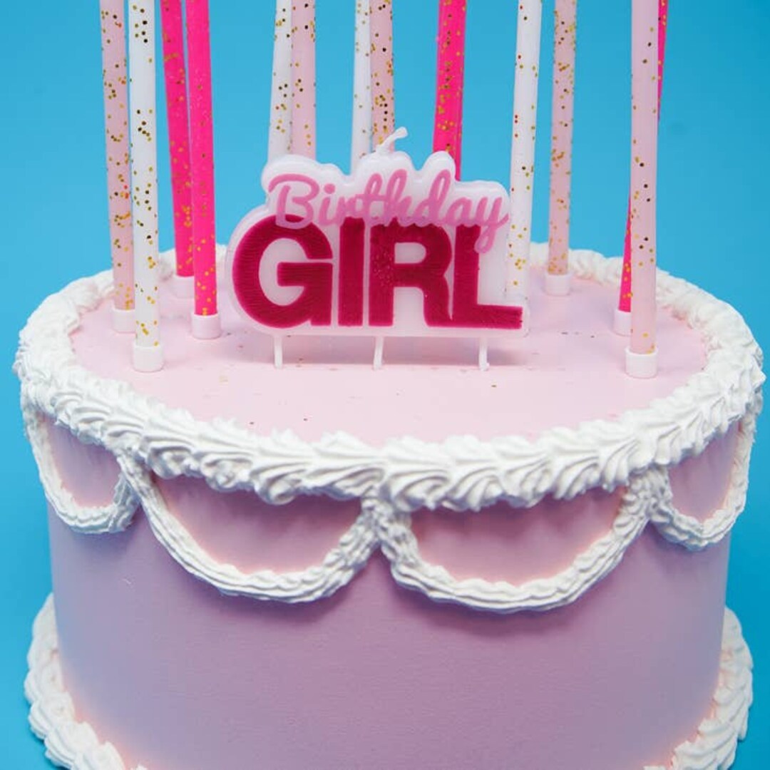 Birthday Girl Decal Candle- Birthday Cake Candles - Specialty Cake ...