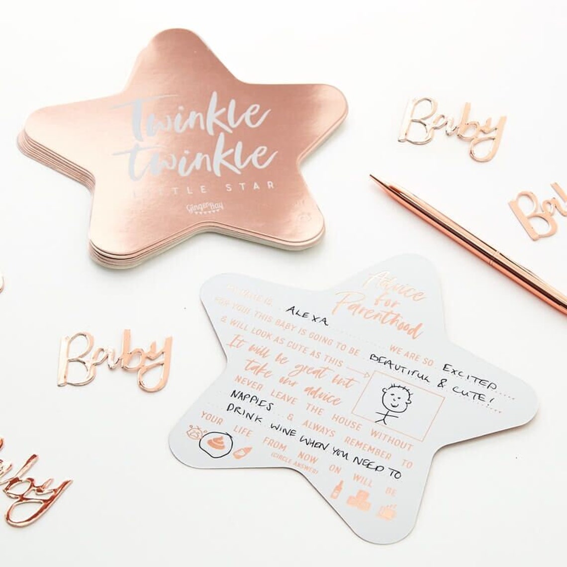 Twinkle Twinkle Rose Gold Baby Shower Bunting - Twinkle Twinkle Little ...