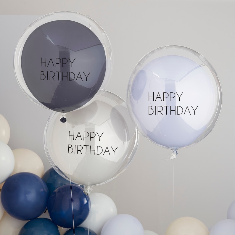Happy Birthday Double Layered Balloons (set of 3) - Happy Birthday ...