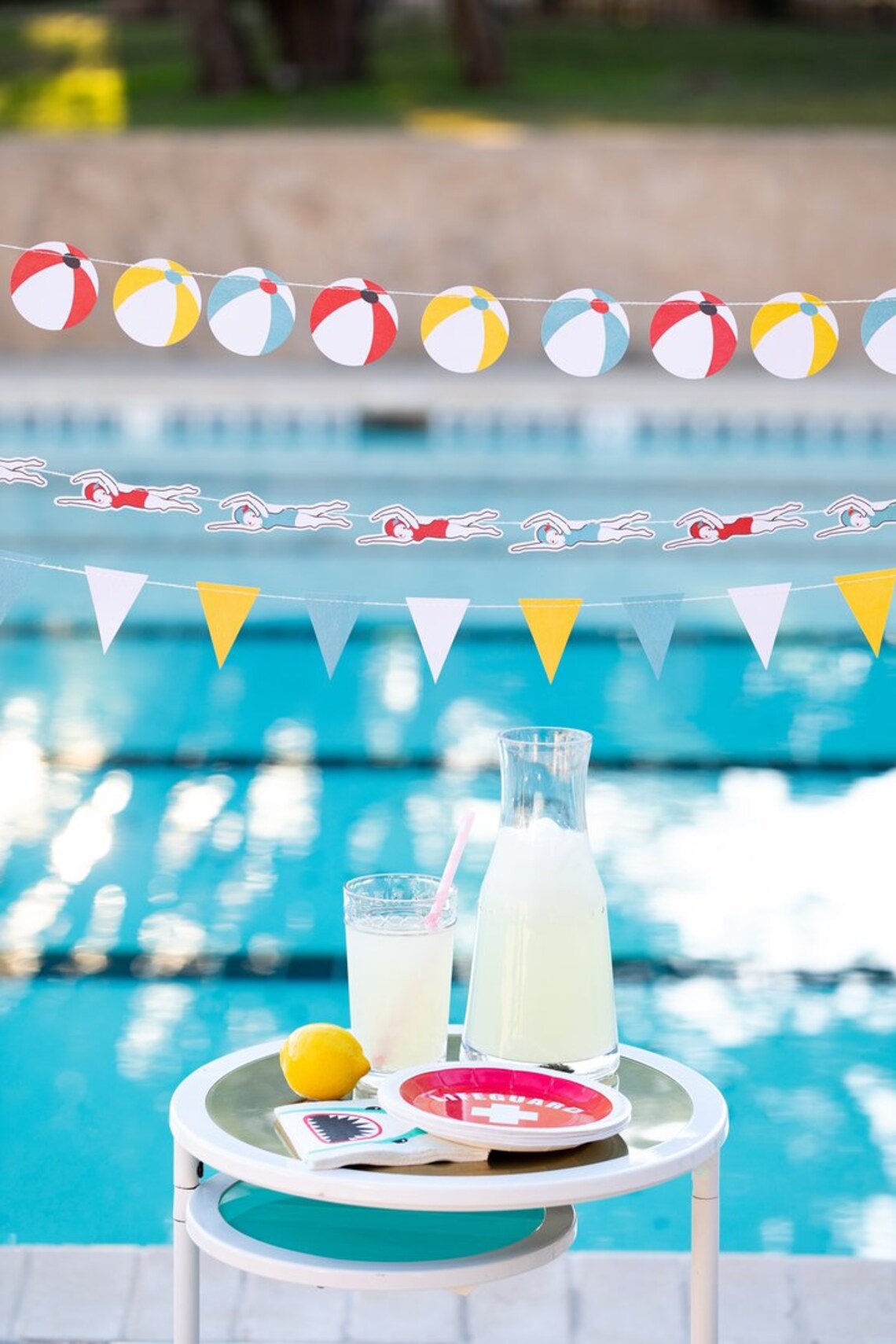 Pool Party Fans Shark Party Backdrop Pool Party Décor - Etsy
