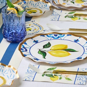 Lemon Designed Dinner Plates (set of 8) - Bridal Shower Décor - Baby ...
