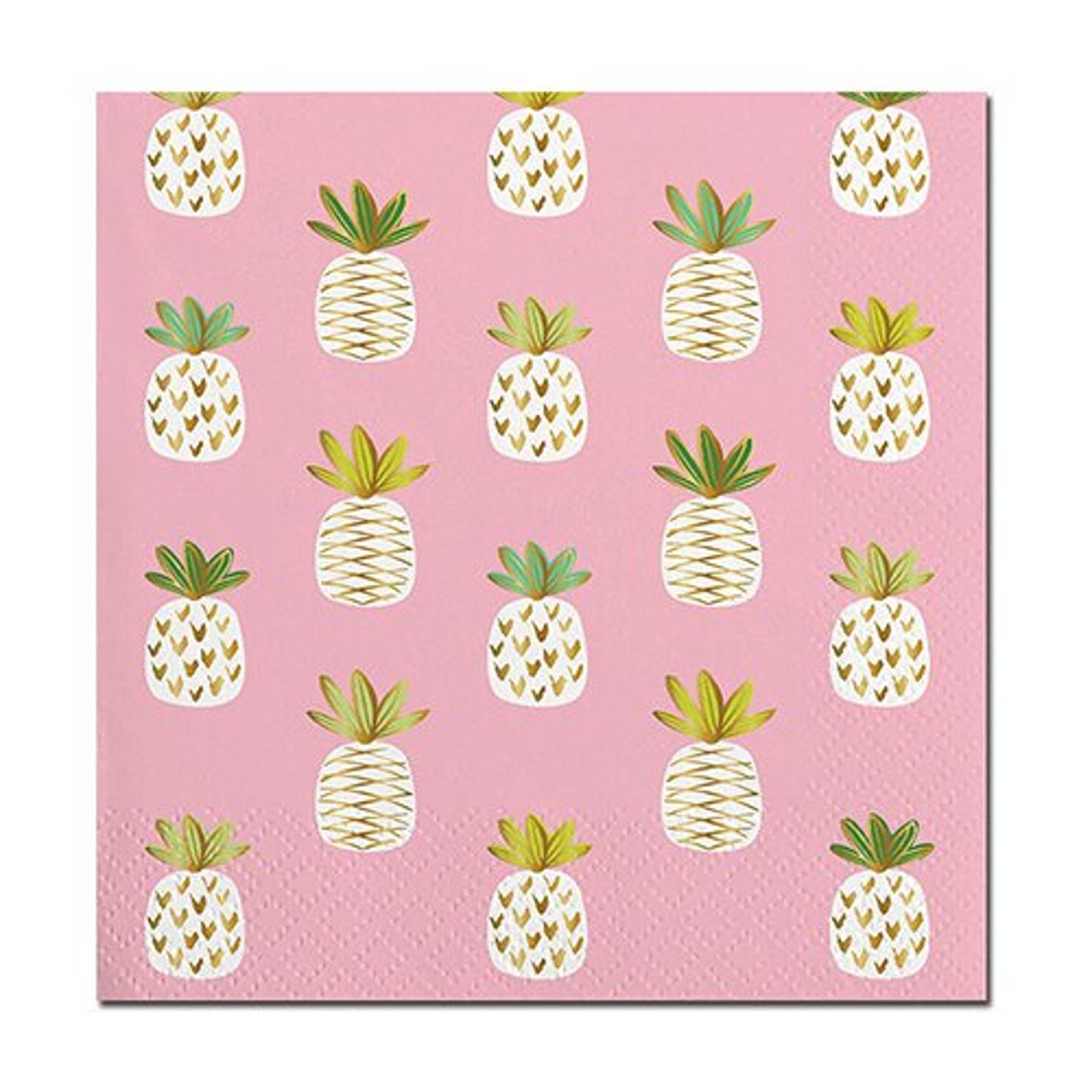 Pink Pineapple Paper Plates Tropical Party Décor Luau - Etsy
