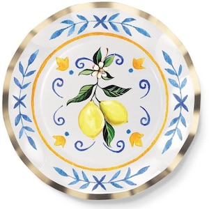 Lemon Designed Dinner Plates (set of 8) - Bridal Shower Décor - Baby ...