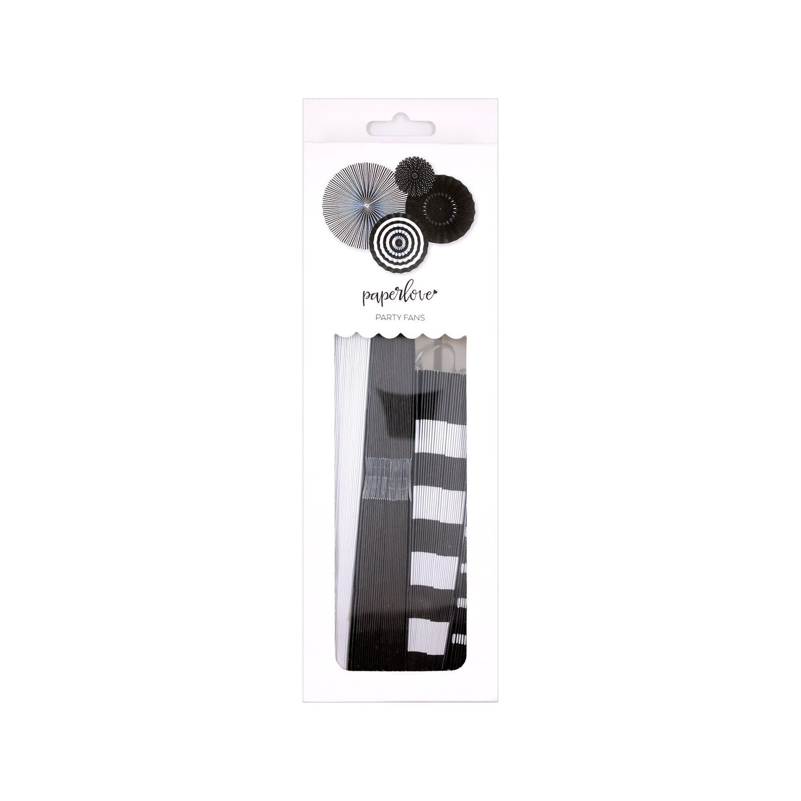 Black and White Paper Party Fans 4-piece Set Graduation Party Décor ...