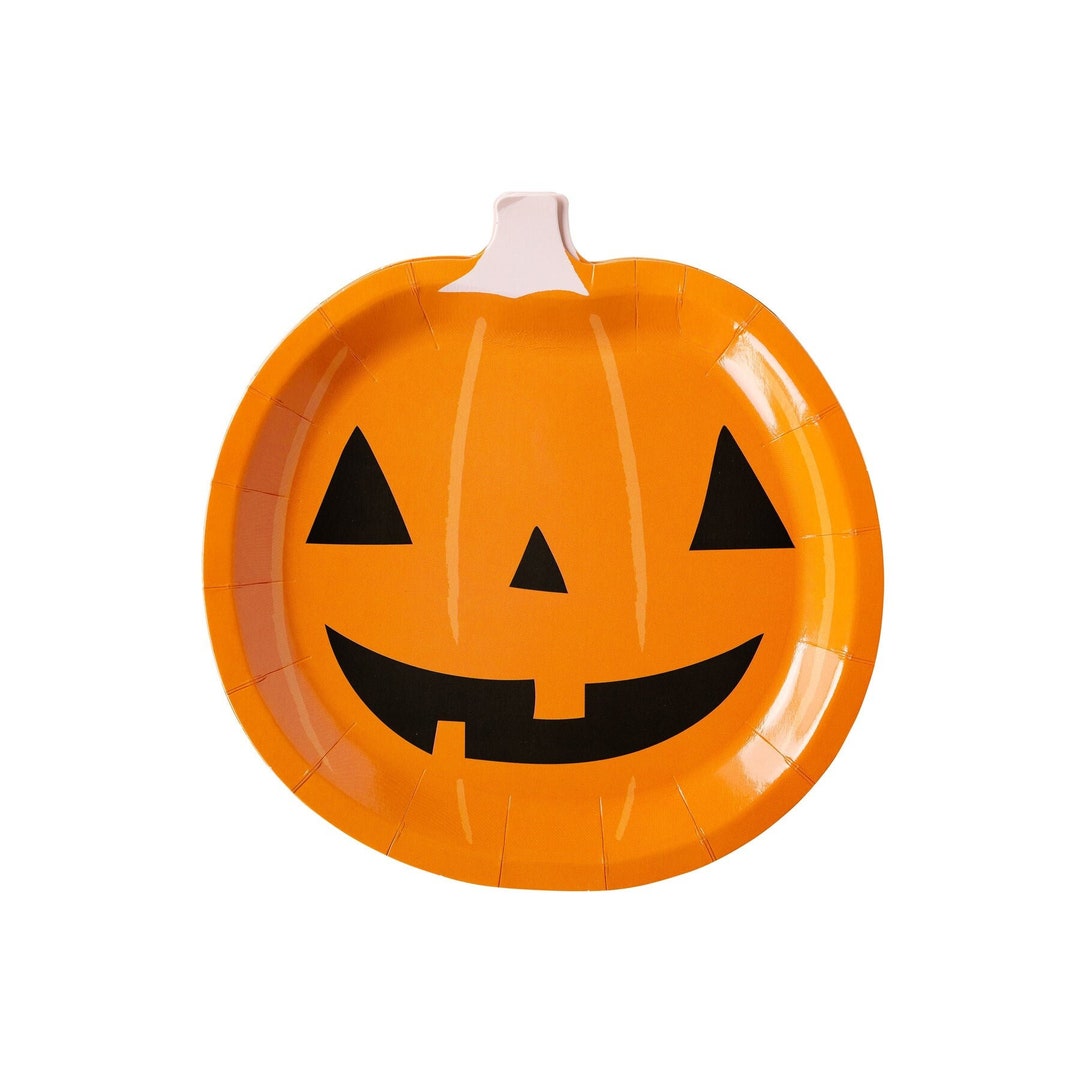 Pumpkin Shaped Paper Plate - Halloween Tableware - Halloween ...