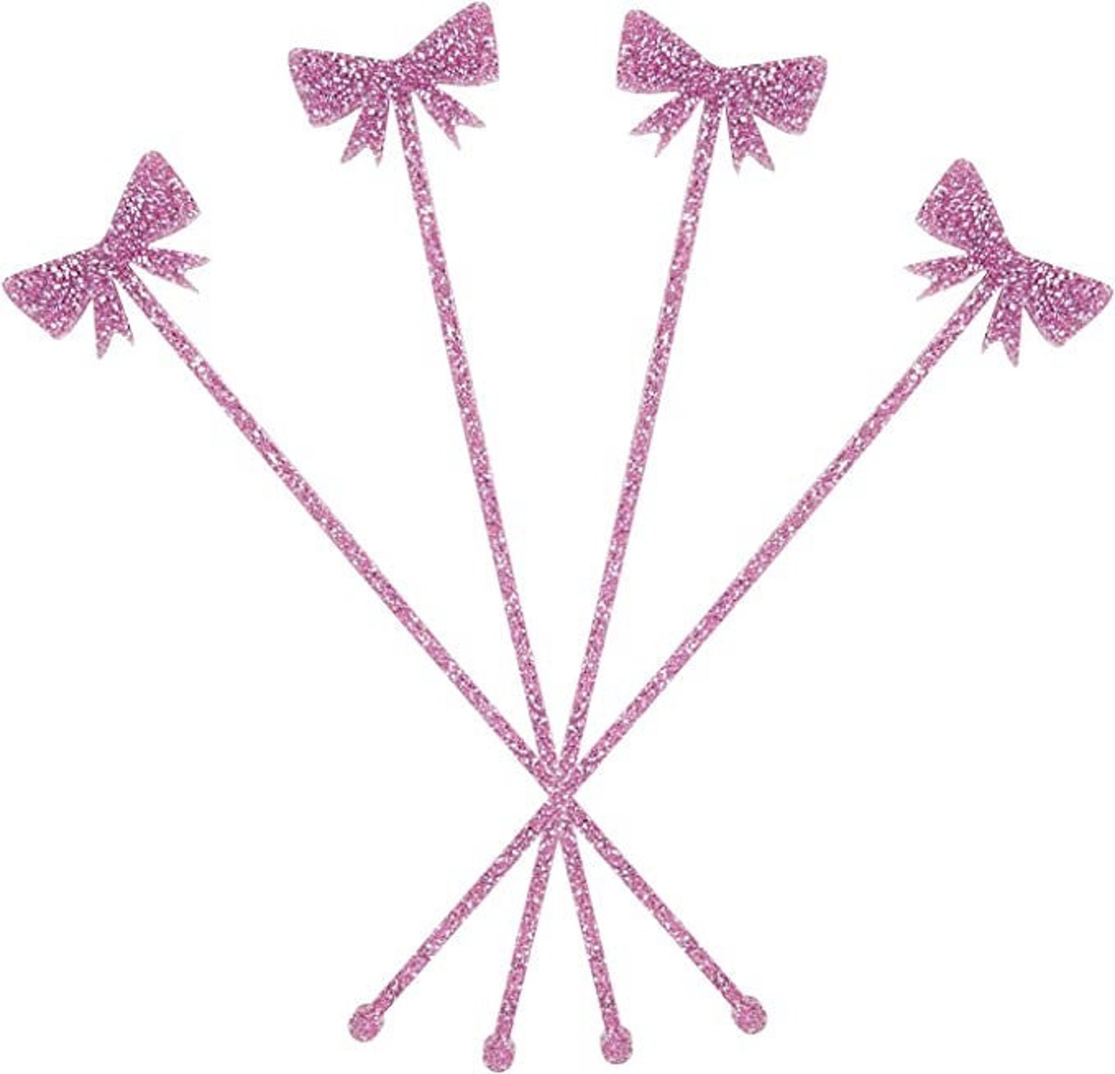 Pink Glitter Bow Drink Stirrers Acrylic Shaped Stir Sticks - Etsy