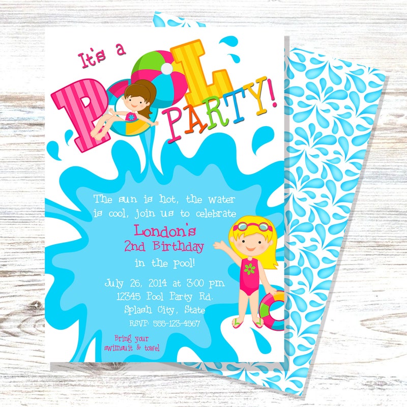 Pool Party Invite - Etsy