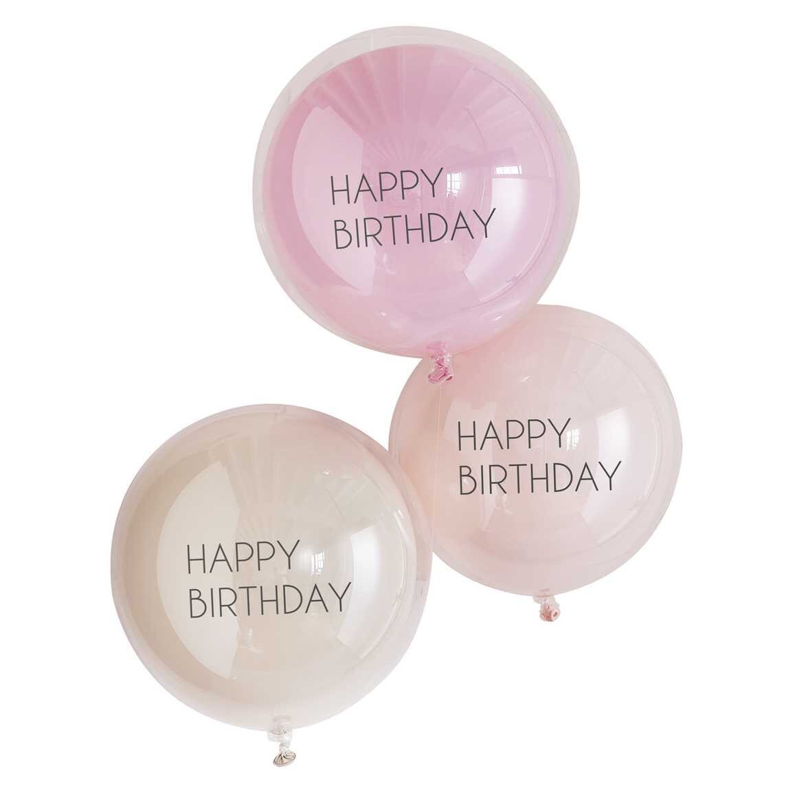 Happy Birthday Double Layered Balloons set of 3 Happy Birthday Balloons ...