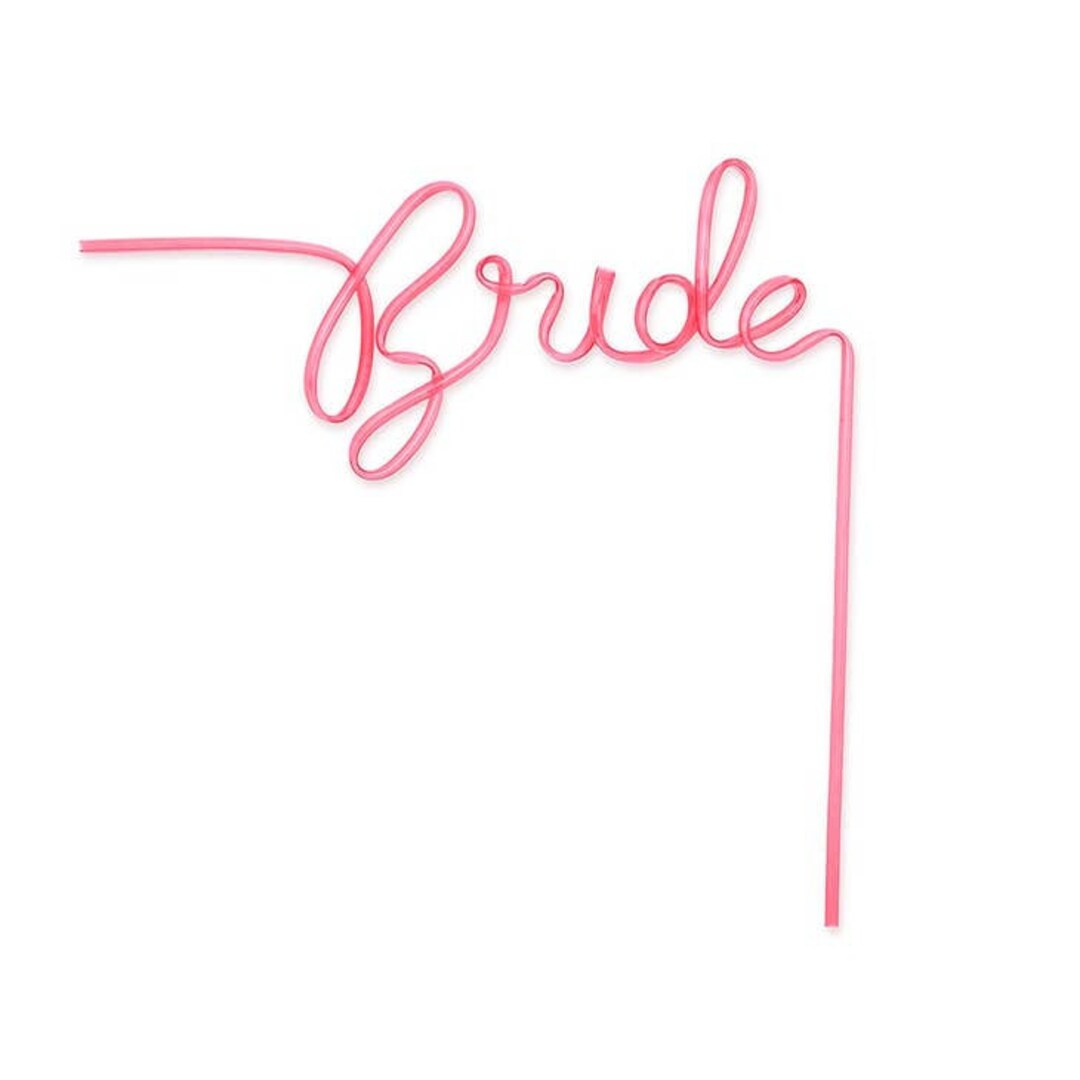 Pink Bride Word Straw - Bachelorette Party Ideas - Bride Drinking Straw ...