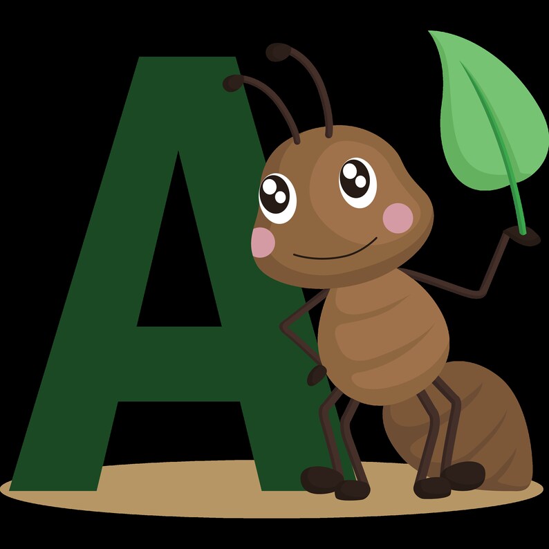 Watercolor Animals A-Z Clipart, Animal Alphabet Clipart, Alphabet ...